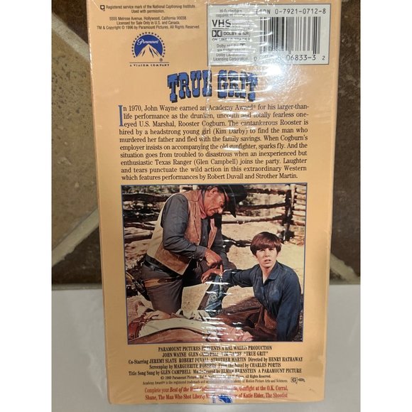 Paramount | Media | Nib Vintage John Wayne True Grit Vhs Paramount ...